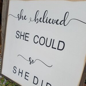 She Believed She Could so She Did Framed Sign|inspirational Sign|child ...