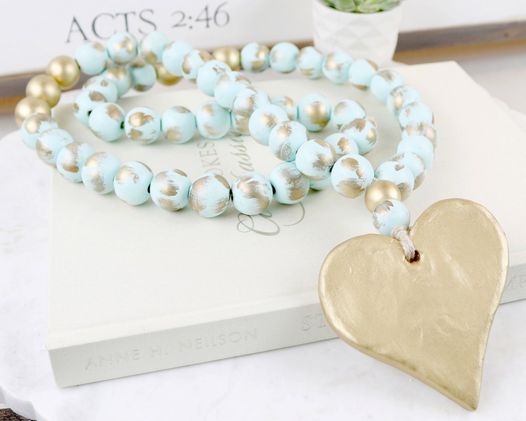 Aqua Grace Series Bibelot Blessing Beads|home Decor|30"|gilded|special ...