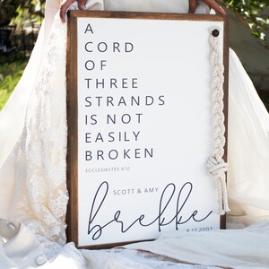 A Cord of Three Strands Unity Sign, Unity Ceremony Sign, Custom Unity ...