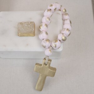 Pink Blessing Beads | Personalized Gift | Baptism Gift | Gift for Her ...