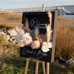 Custom Color Flower Box Welcome Sign, Personalized Event Welcome Sign ...