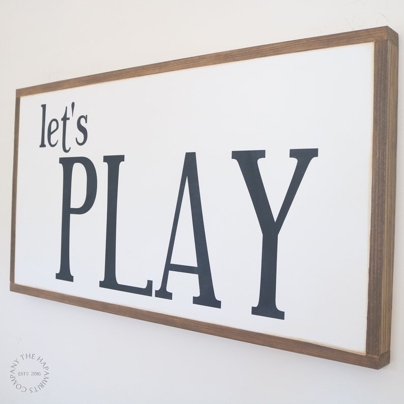 Let's Play Wood Sign Toy Room Sign Playroom Wall | Etsy