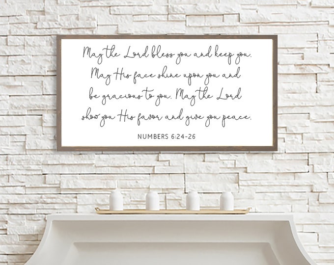 May the Lord Bless You and Keep You Sign, Scripture Wall Decor ...