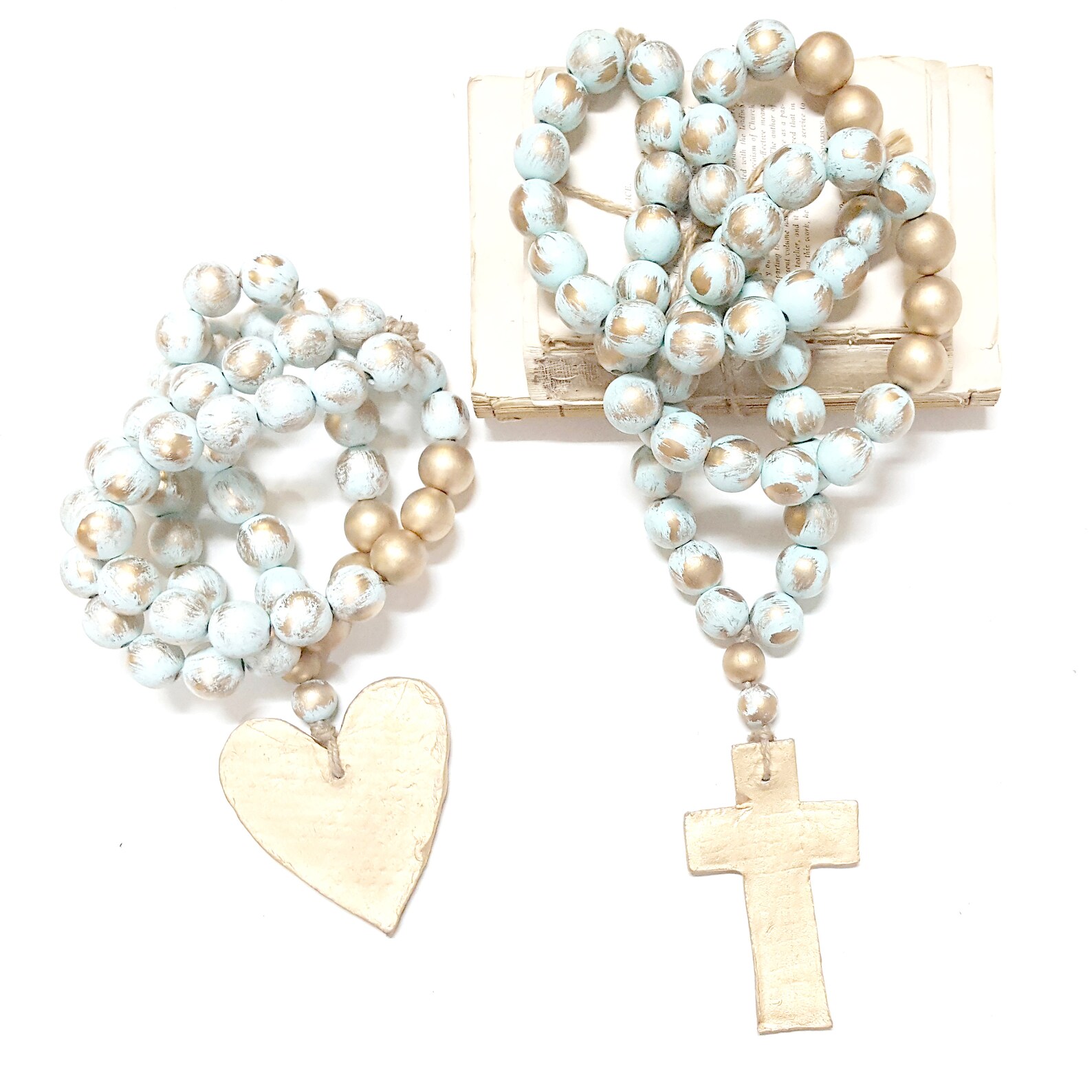 Aqua Grace Series Bibelot Blessing Beads|home Decor|30"|gilded|special ...