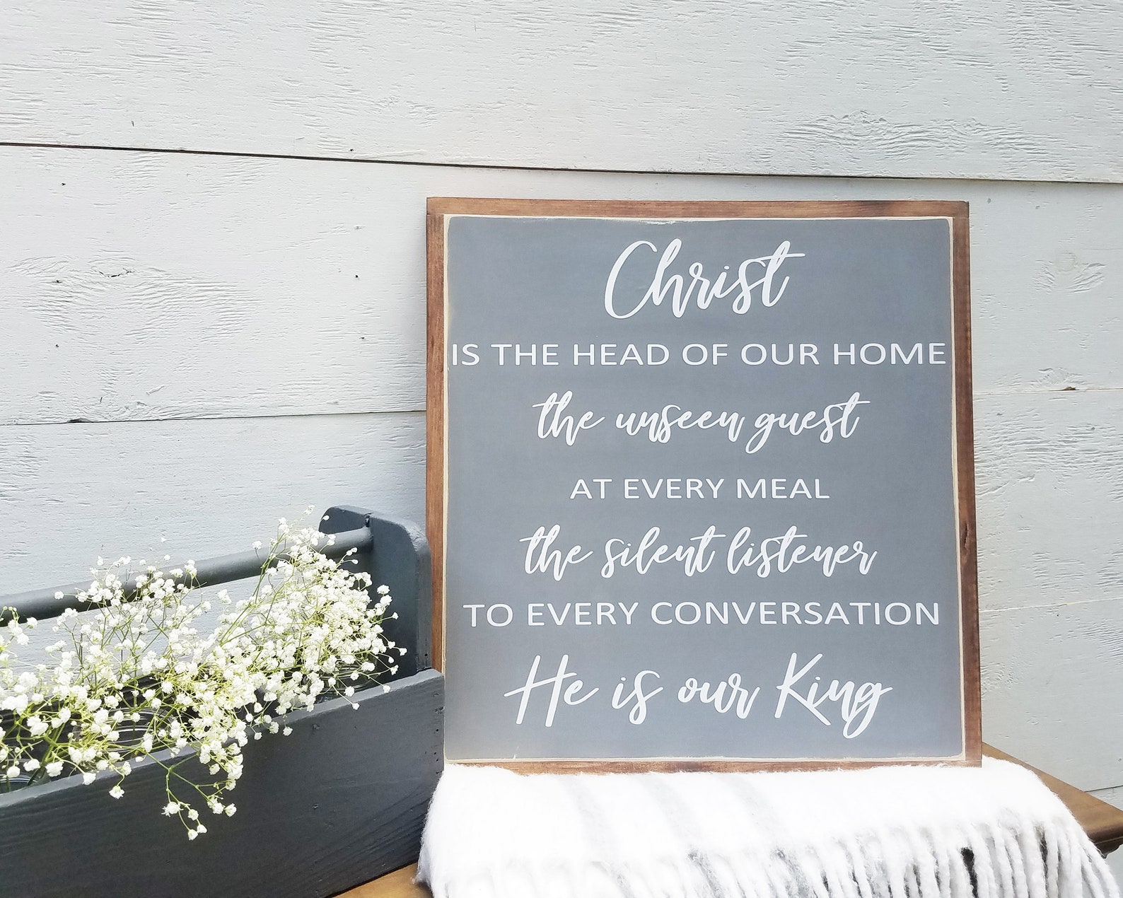 Christ is the Head of Our Home Wooden Sign Kitchen Decor - Etsy