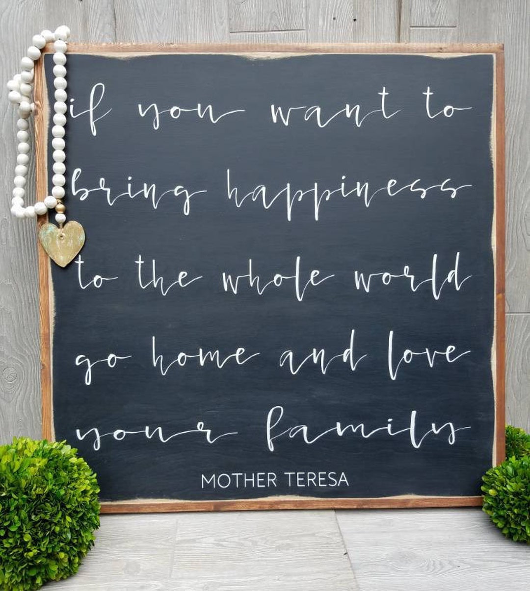 If You Want to Bring Happiness to the Whole World Framed Sign 3'x3 ...