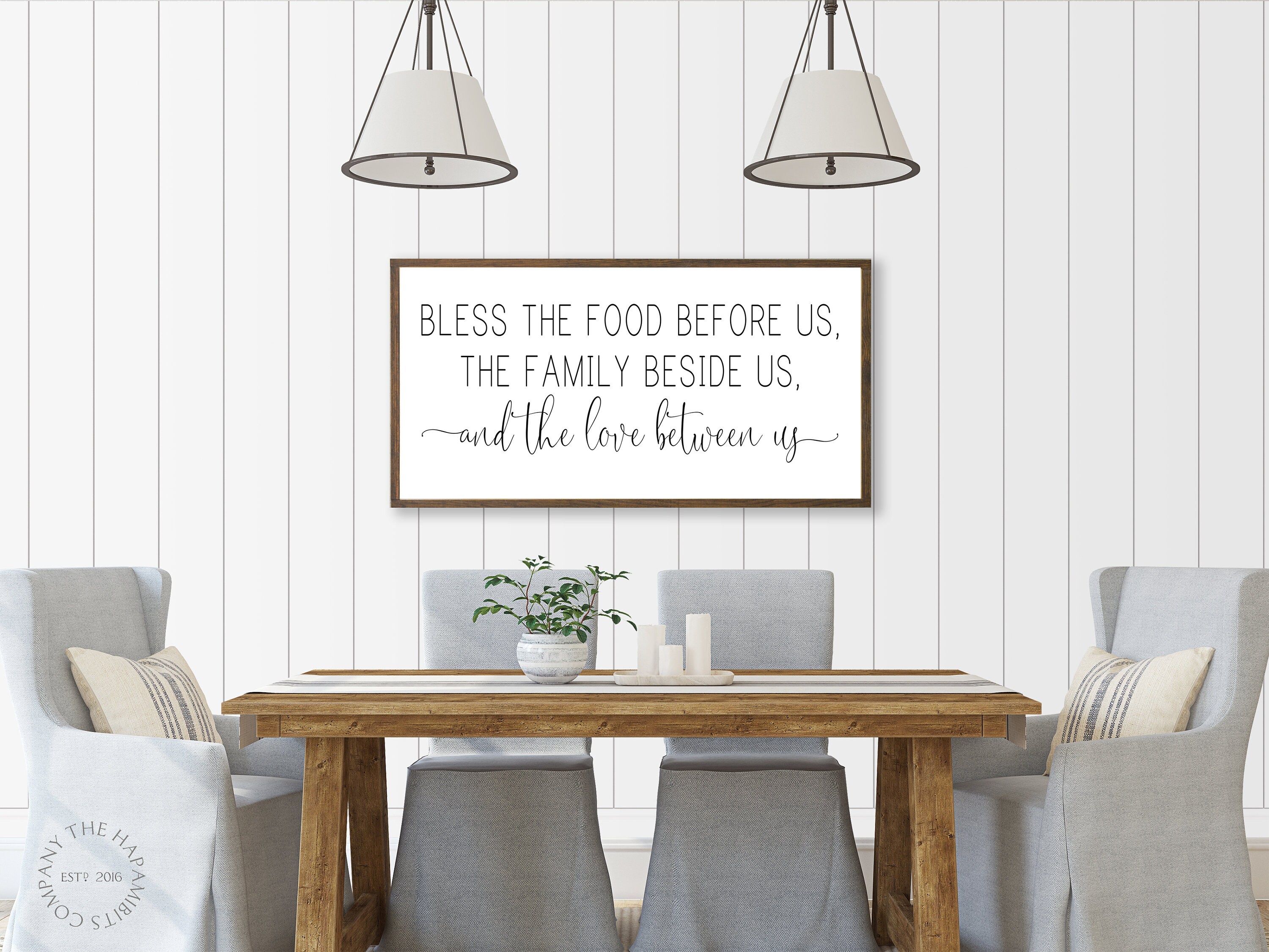 Bless The Food Before Us Sign Christian Dining Room Sign | Etsy