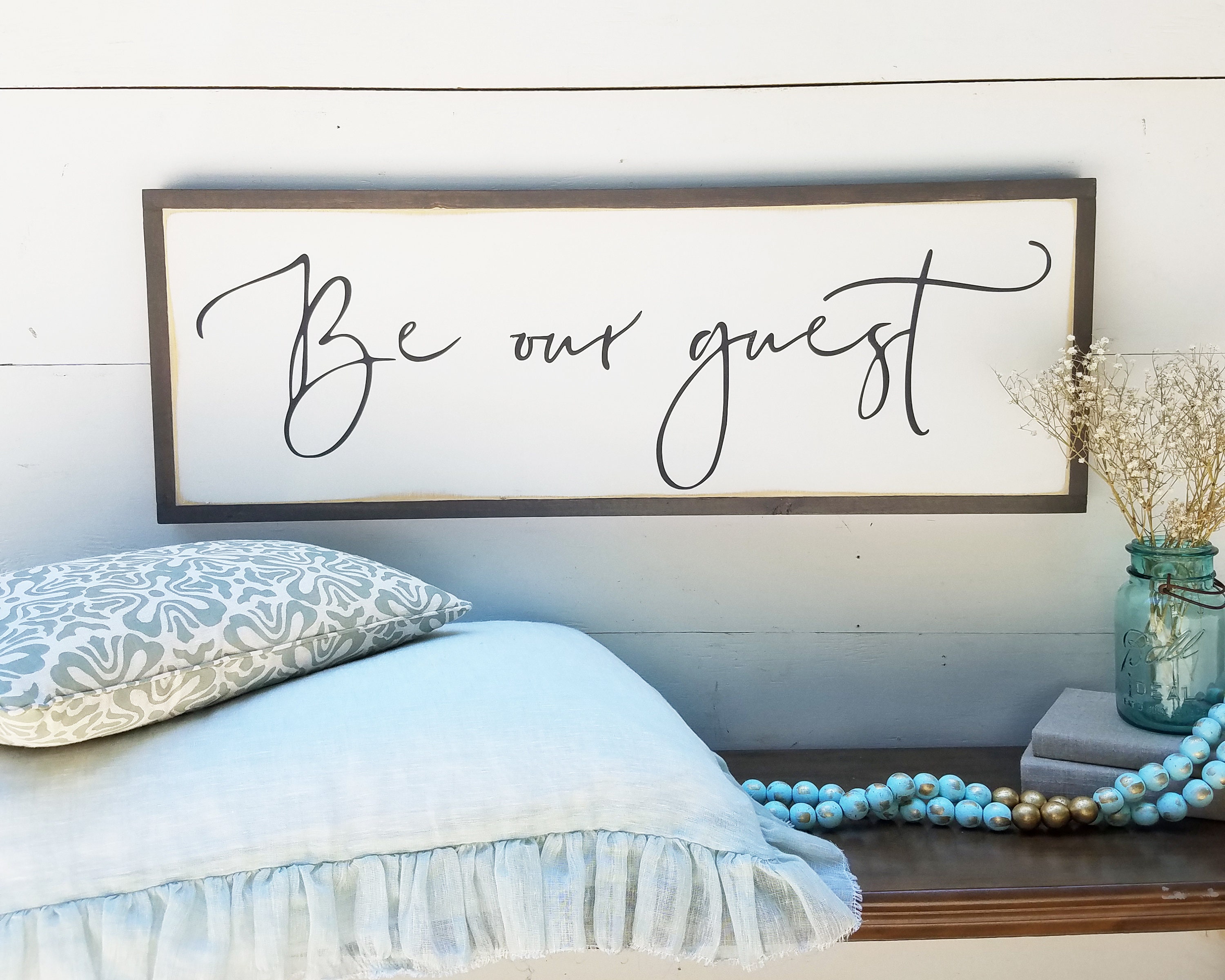Be Our Guest Sign | Be Our Guest Decor | Handpainted Wood Sign | Guest ...