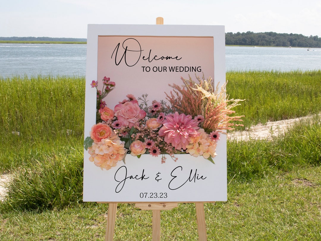 Custom Flower Box Welcome Sign, Personalized Event Welcome Sign ...