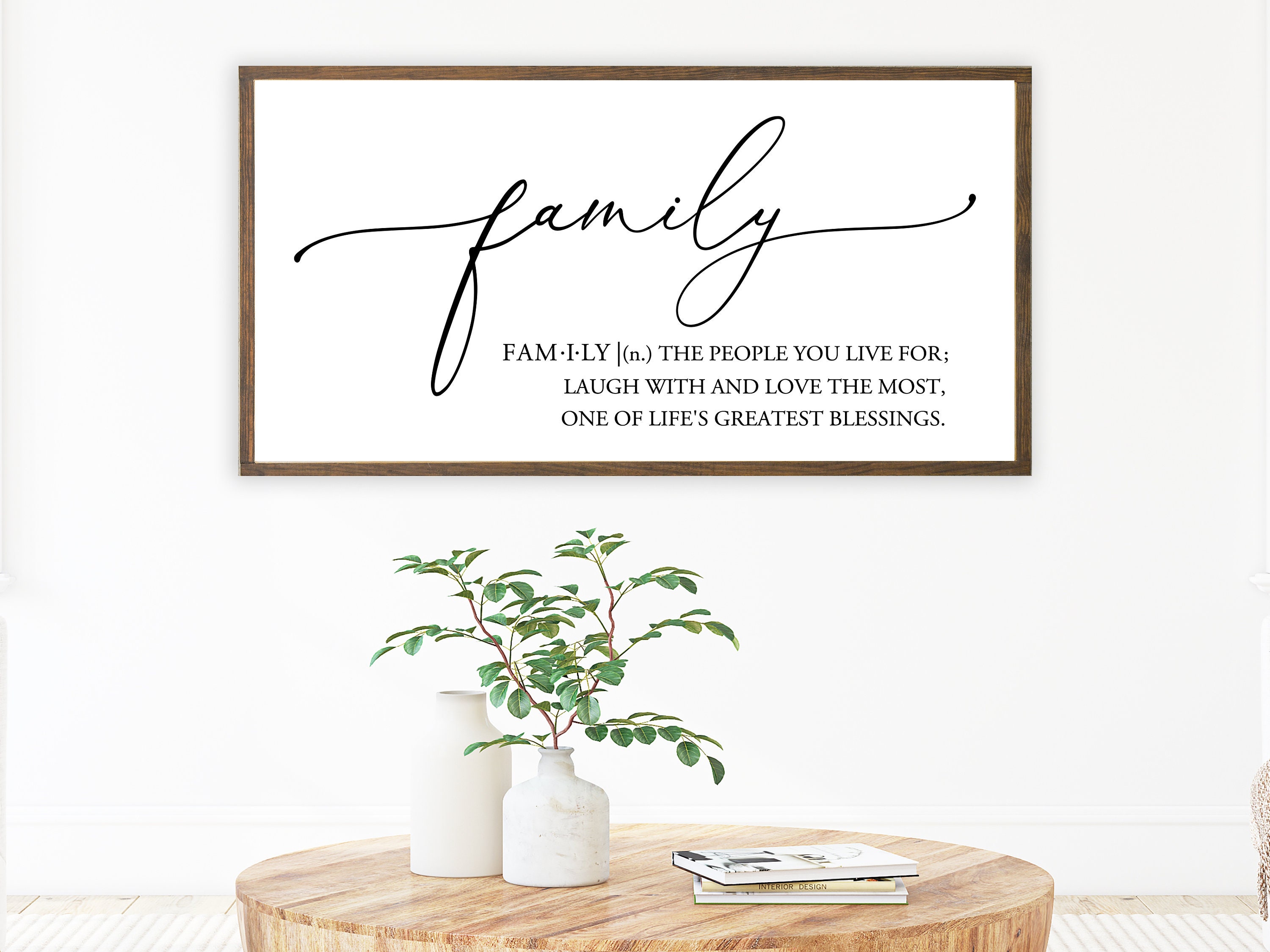 Family Definition Sign Living Room Wall Art Framed Family | Etsy
