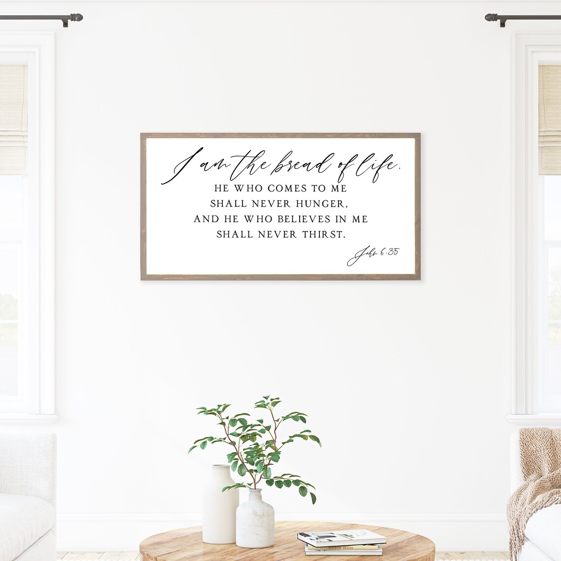 I Am the Bread of Life Sign, John 6:35, Wooden Kitchen Scripture Sign ...