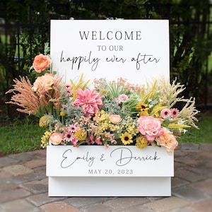 Custom Flower Box Welcome Sign for Events, Wedding Welcome Sign With ...