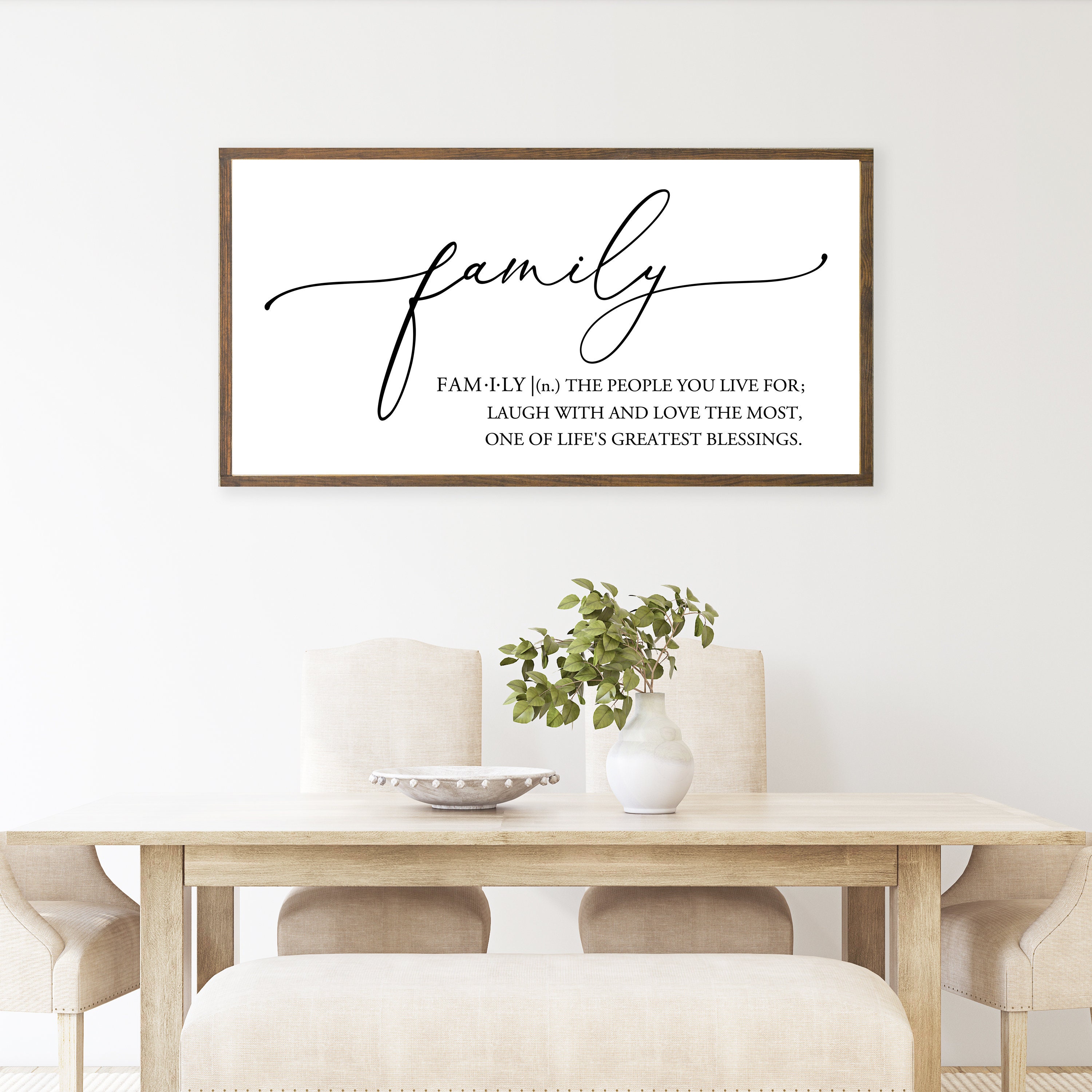 Family Definition Sign Living Room Wall Art Framed Family | Etsy