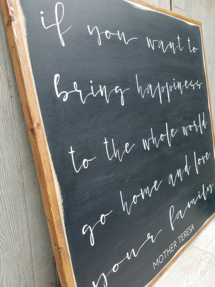 If You Want to Bring Happiness to the Whole World Framed Sign 3'x3 ...