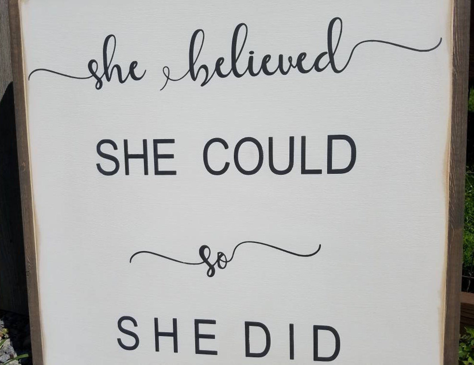 She Believed She Could so She Did Framed Sign | Etsy