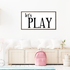 Let's Play Wood Sign, Toy Room Sign, Playroom Wall Hanging, Family Game ...