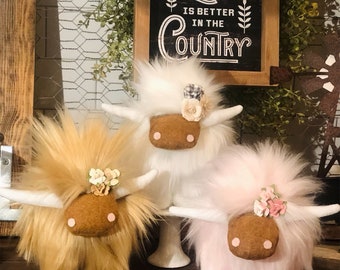 Scottish Highland Handmade Cow Highland Cow Gnome Long - Etsy