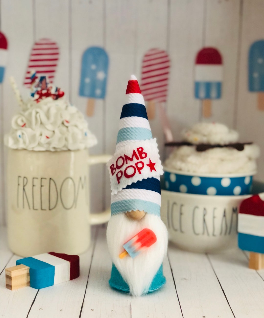 Bomb Pop Ice Cream Mini Gnome - Etsy