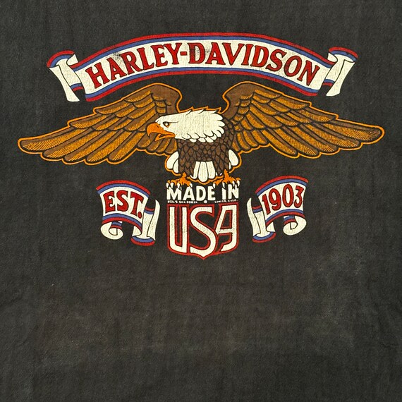 70s Harley Davidson Motorcycle Van Nuys California T-… - Gem