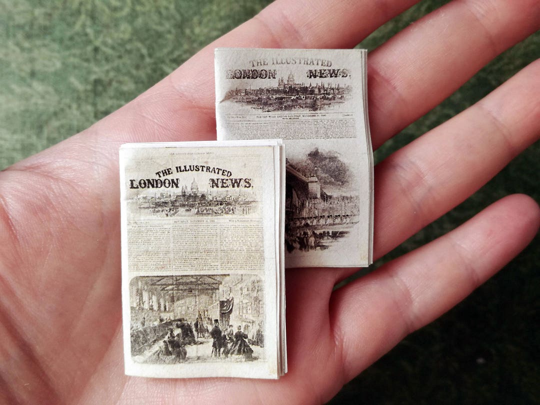 Miniature Newspaper, Dollhouse Study, Dollhouse Newspaper, Victorian ...
