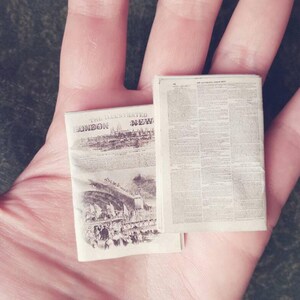 Miniature Newspaper, Dollhouse Study, Dollhouse Newspaper, Victorian ...