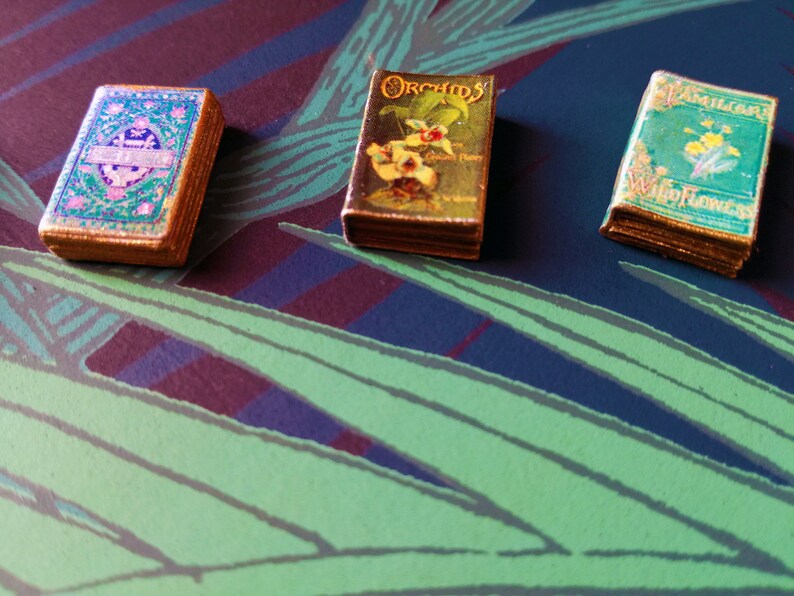 Dolls house bundle tiny victorian botanical bookvictorian | Etsy