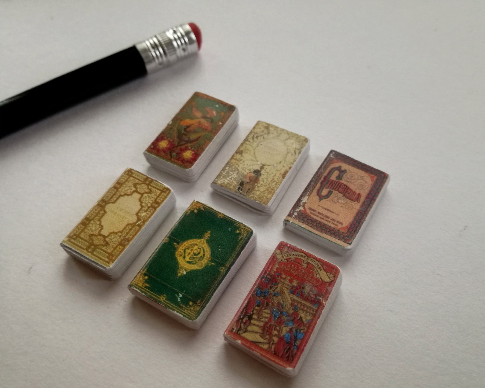 Miniature Books Twelfth Scale Set of 6 Dollhouse Library | Etsy UK