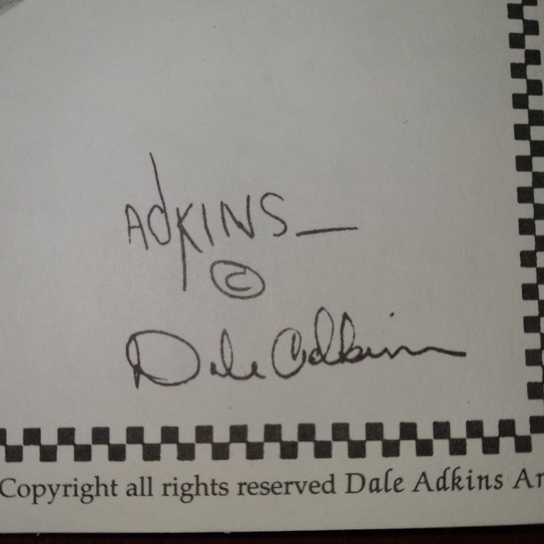 Vintage Dale Adkins Lithograph Featuring Dale Earnhardt Sr & Dale ...