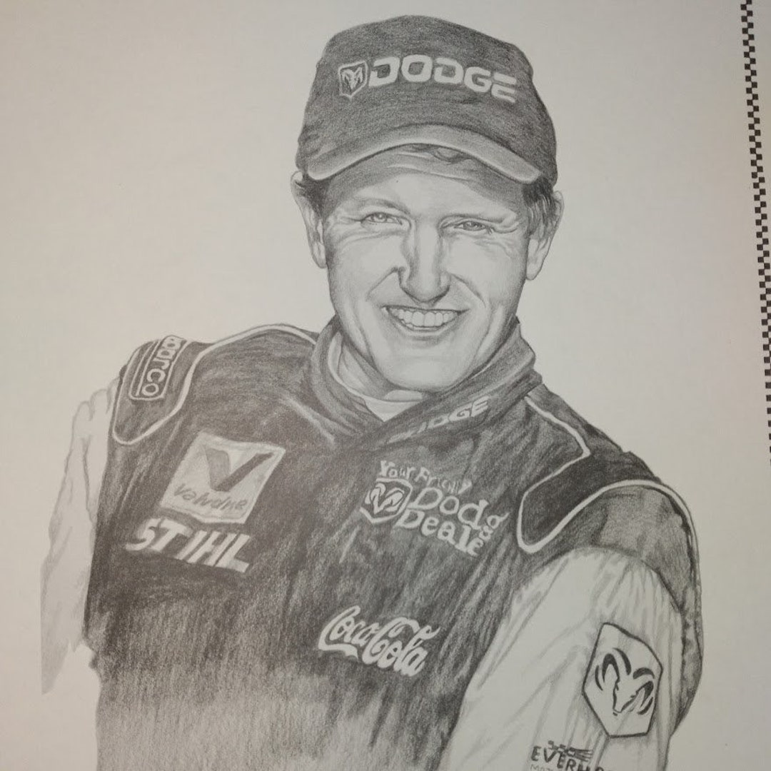 Vintage Bill Elliott NASCAR Lithograph by Dale Adkins - Etsy