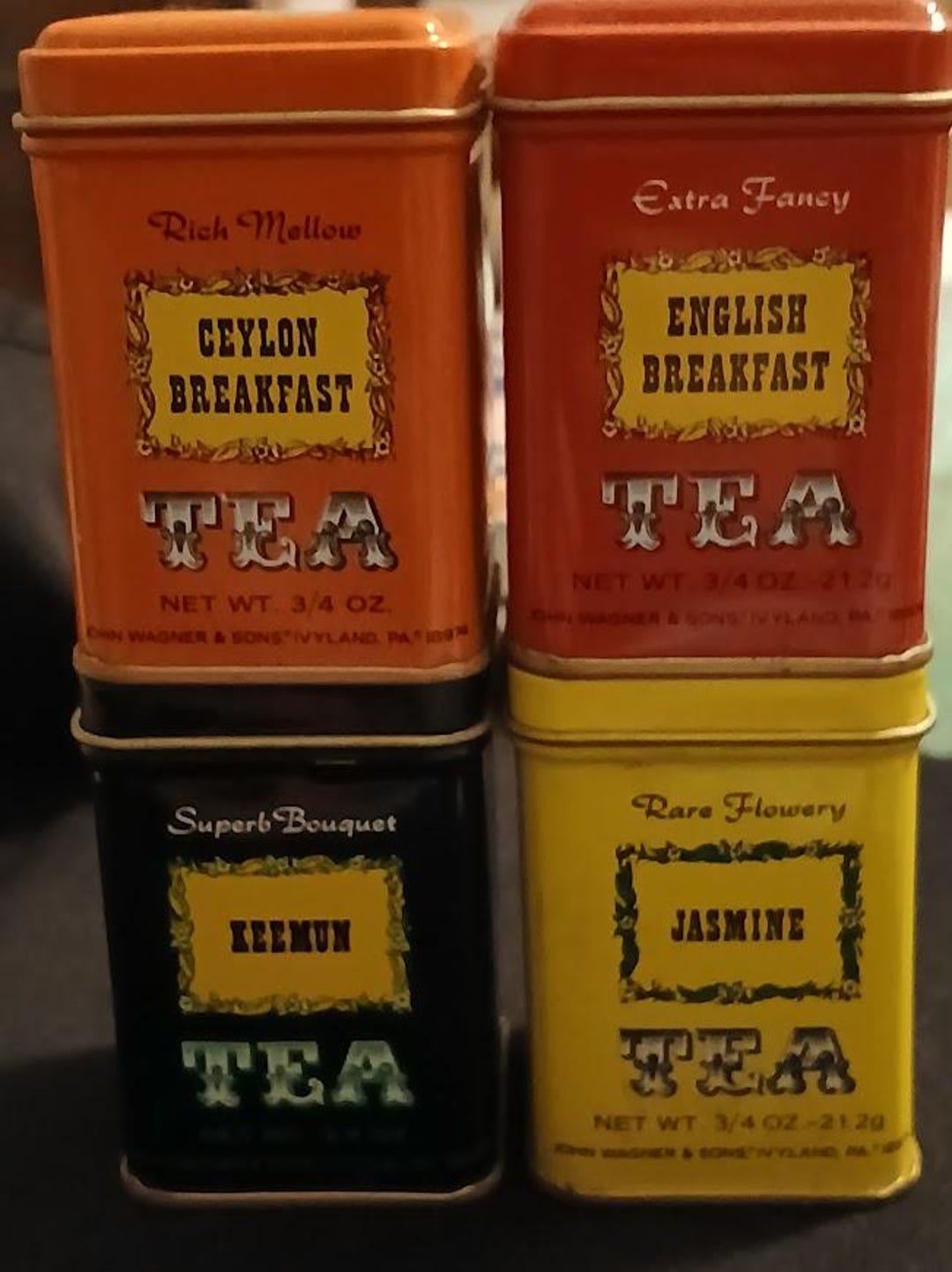 Set of 4 John Wagner & Sons Tea Tins - Etsy