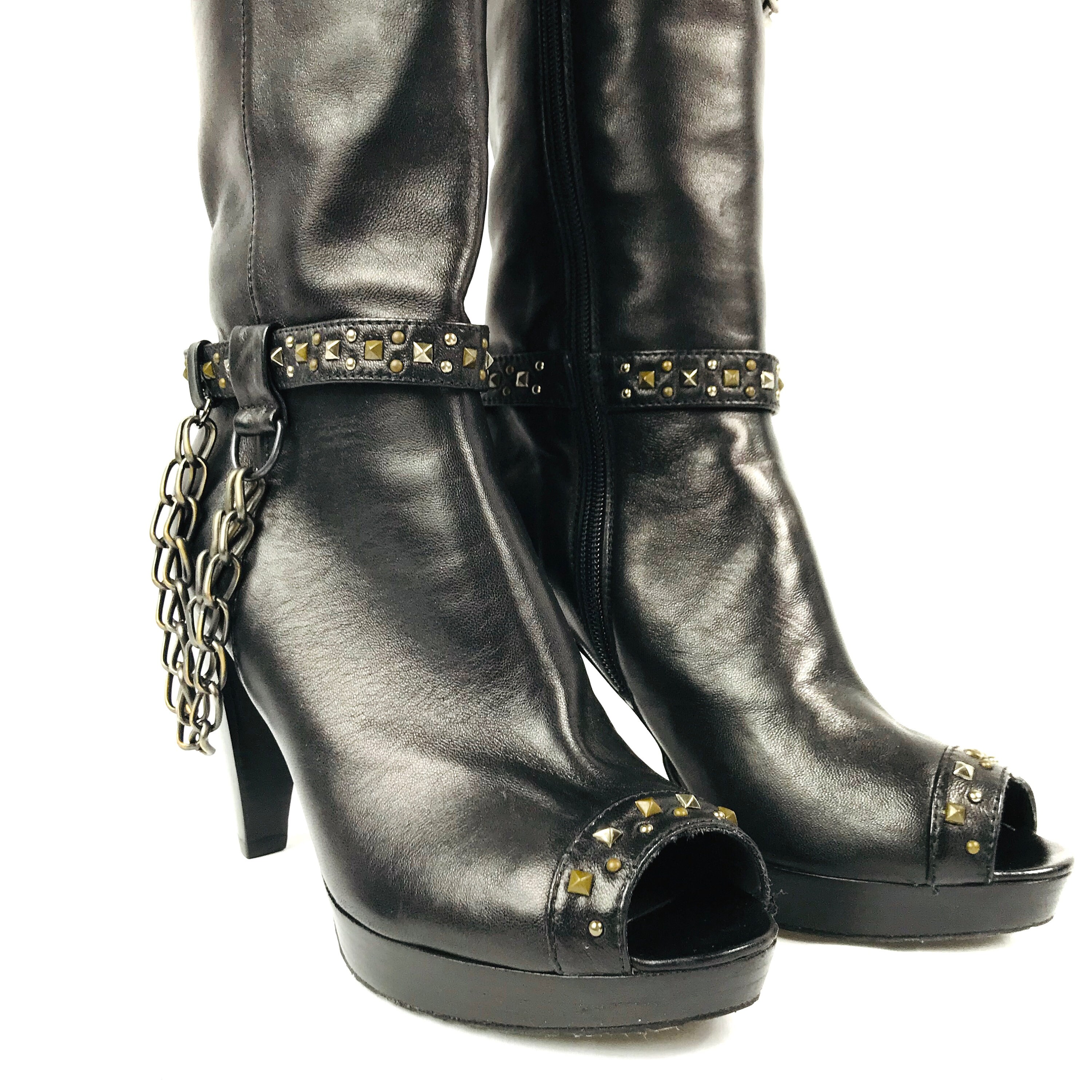 Fabi Leather Thigh High Boots - Etsy