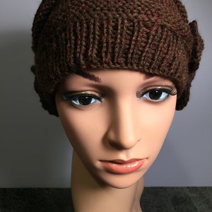 Hand Knit Retro Style Cloche/slouch Hat, Large-fits Heads 22" - 24" 7 ...