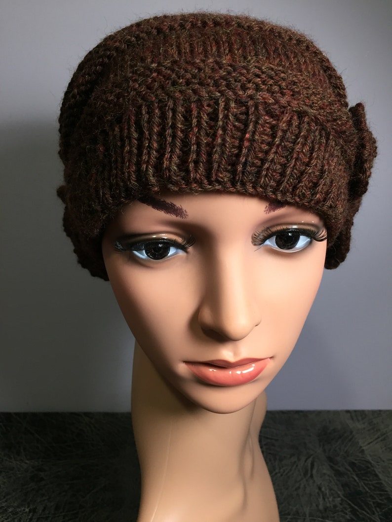Hand Knit Retro Style Cloche/slouch Hat Large-fits Heads - Etsy