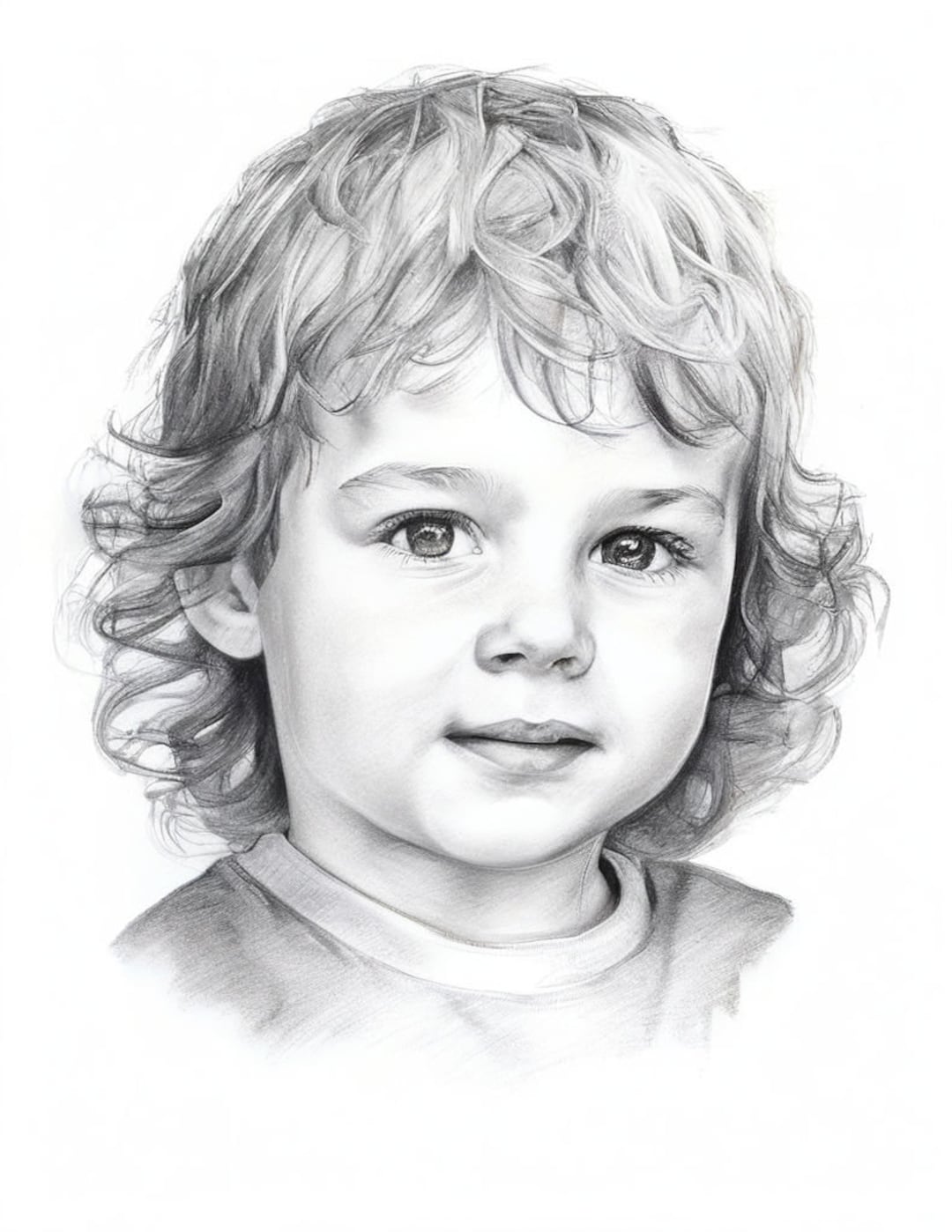 Custom Pencil Drawing of Child, Children's Portrait Art, Kids Sketch ...