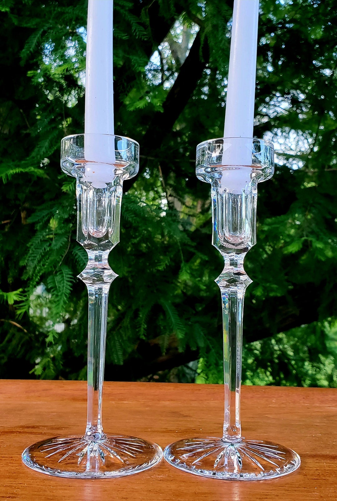 Vintage Crystal Candlesticks Rogaska Richmond Knob Stem Cut Crystal ...