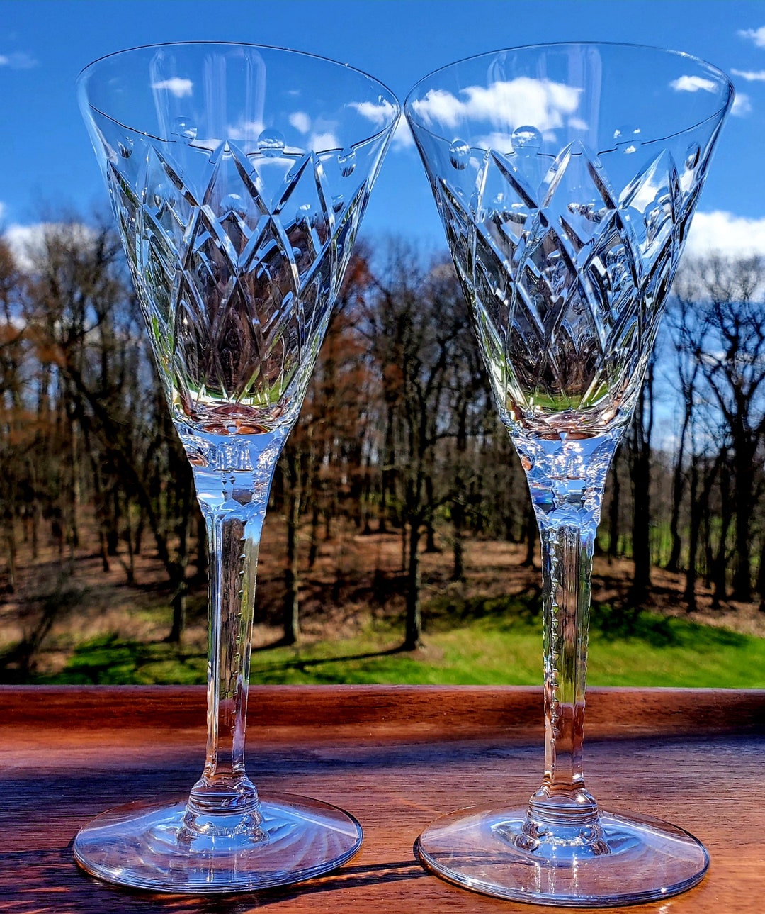 Seneca Gothic Water Goblets Stemware Cut Crystal Tall Elegant 1930s ...