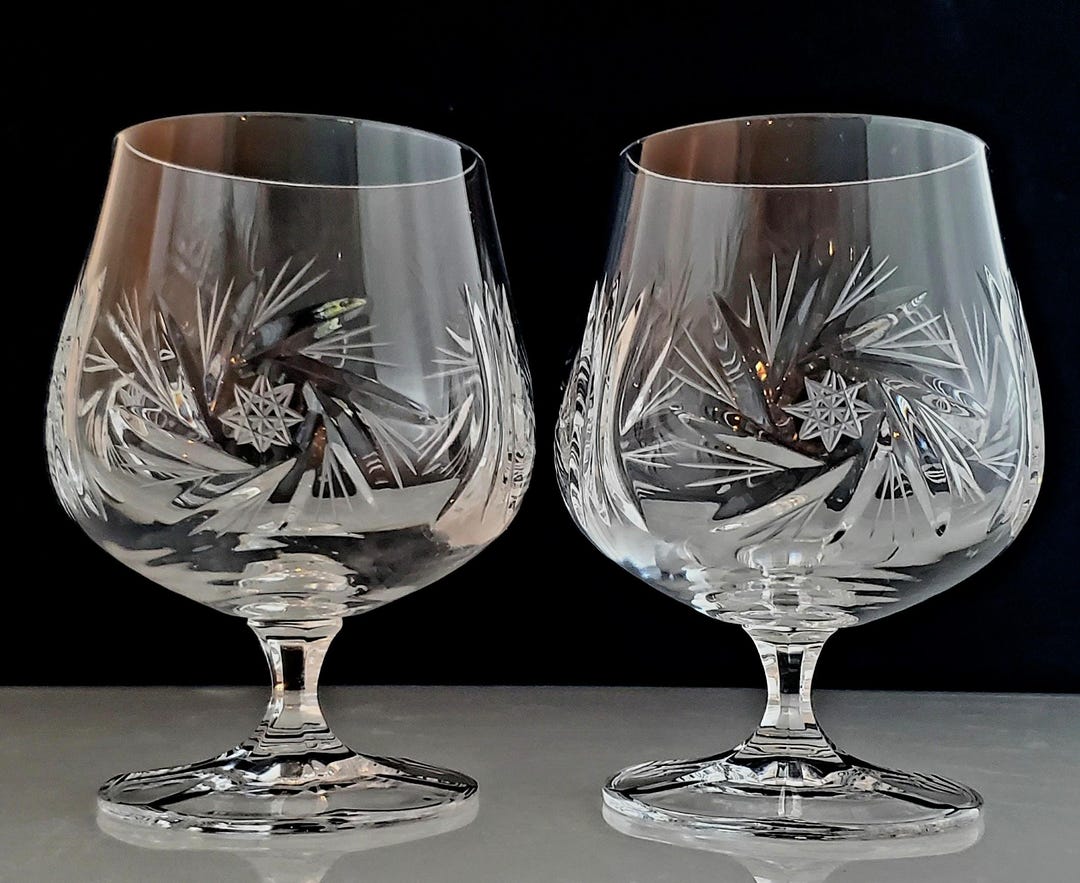 Cut Crystal Brandy Glasses Bohemia Crystal Cut Pinwheel Star Pattern ...