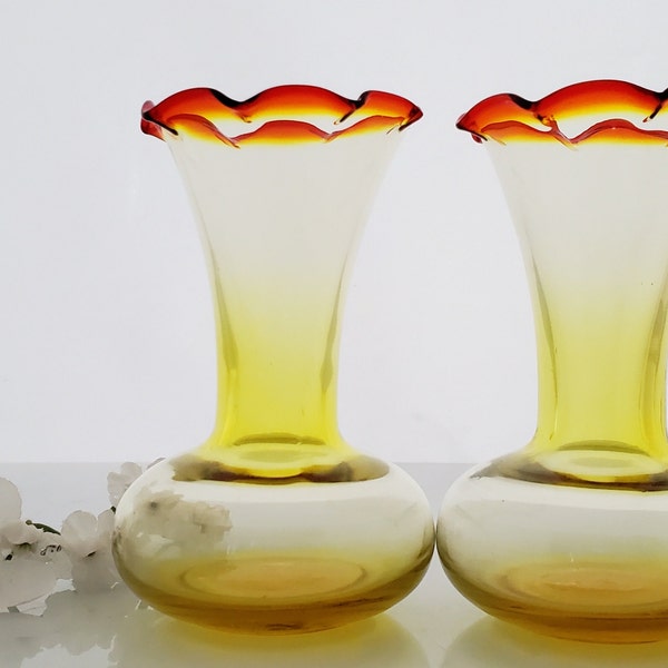 Ruffled Rim Vase - Etsy