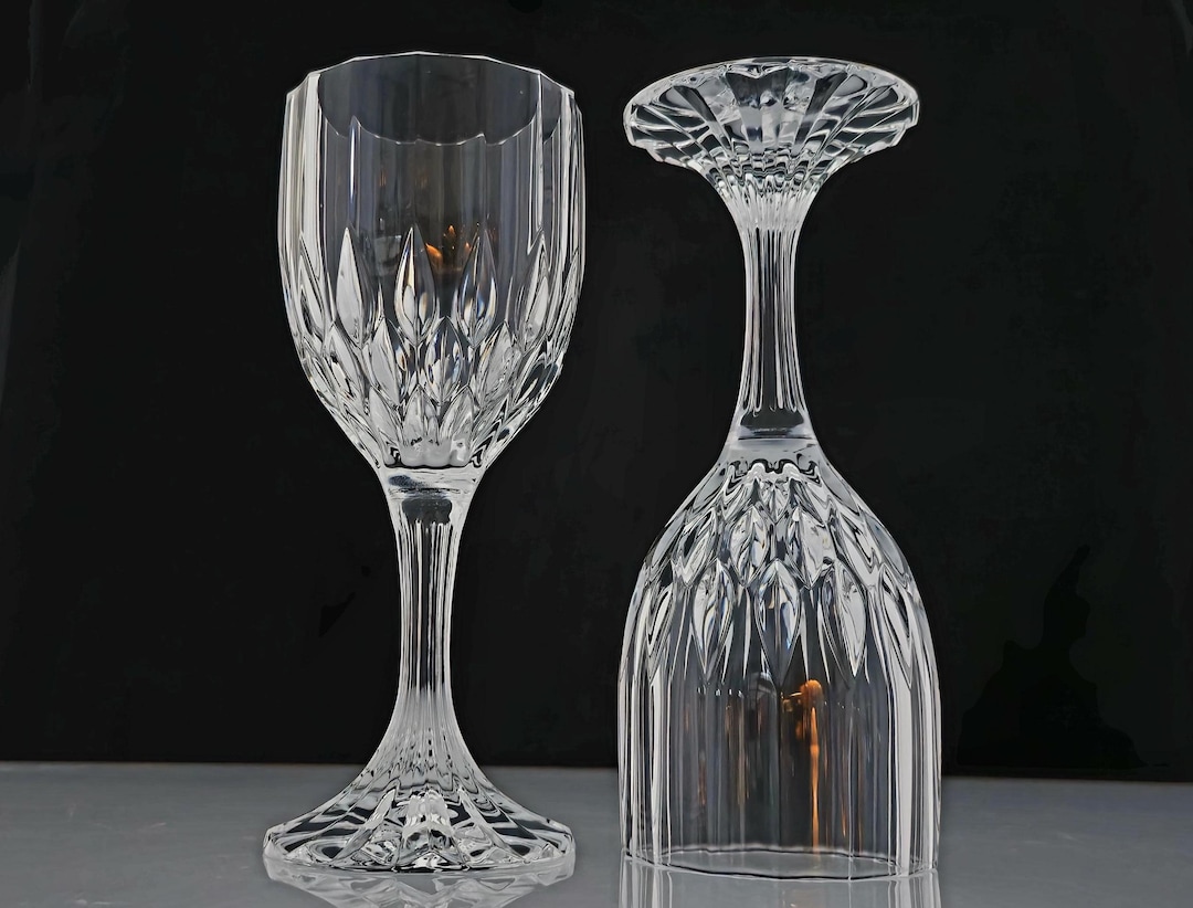 Bretagne Cut Crystal Goblets Vintage 1990s Stemware Durand Stemware ...