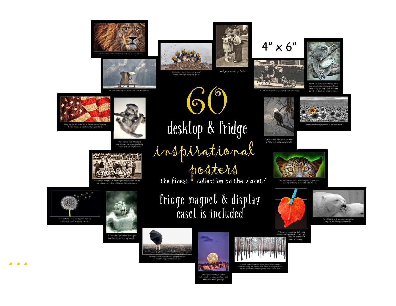 Set of 60 Mini Inspirational Posters 4x6 Poster Set - Etsy