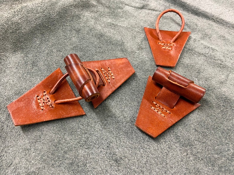 2 Sets of Handmade Leather Frogs, Clasps, Toggles - Etsy