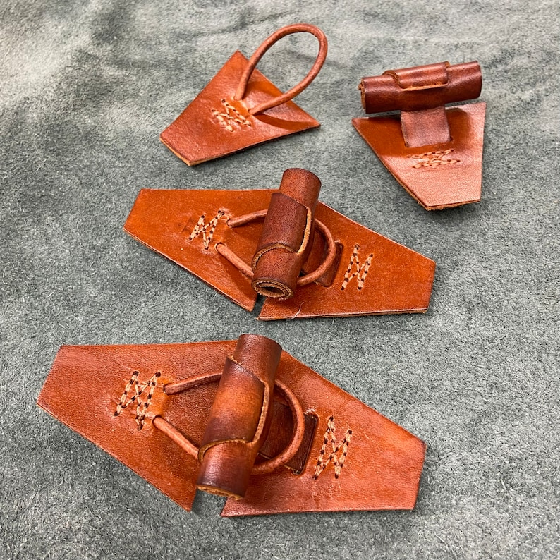 2 Sets of Handmade Leather Frogs, Clasps, Toggles - Etsy