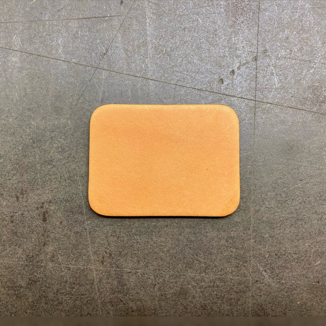 10 Pack of 3 X 2.25" Rounded Radius Corner Genuine Veg Tan Leather ...