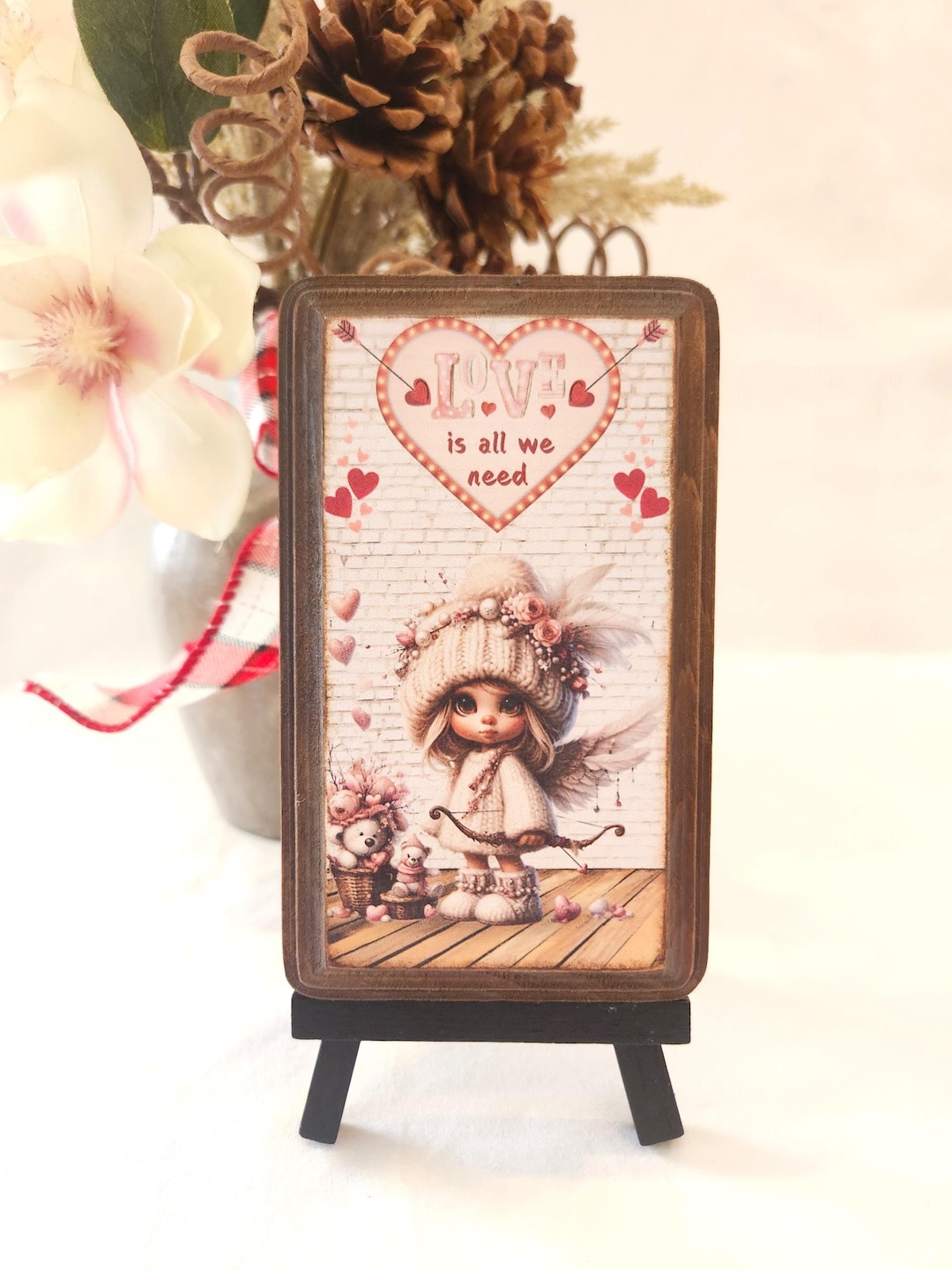 Wood CUPID SIGN, Valentines Day Cupid Decor, Wooden Love Mini Sign ...