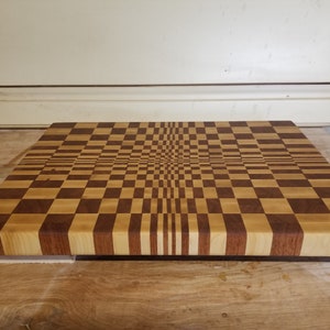 Optical Illusion Butcher Block/cutting Board Made From Mahogany and ...