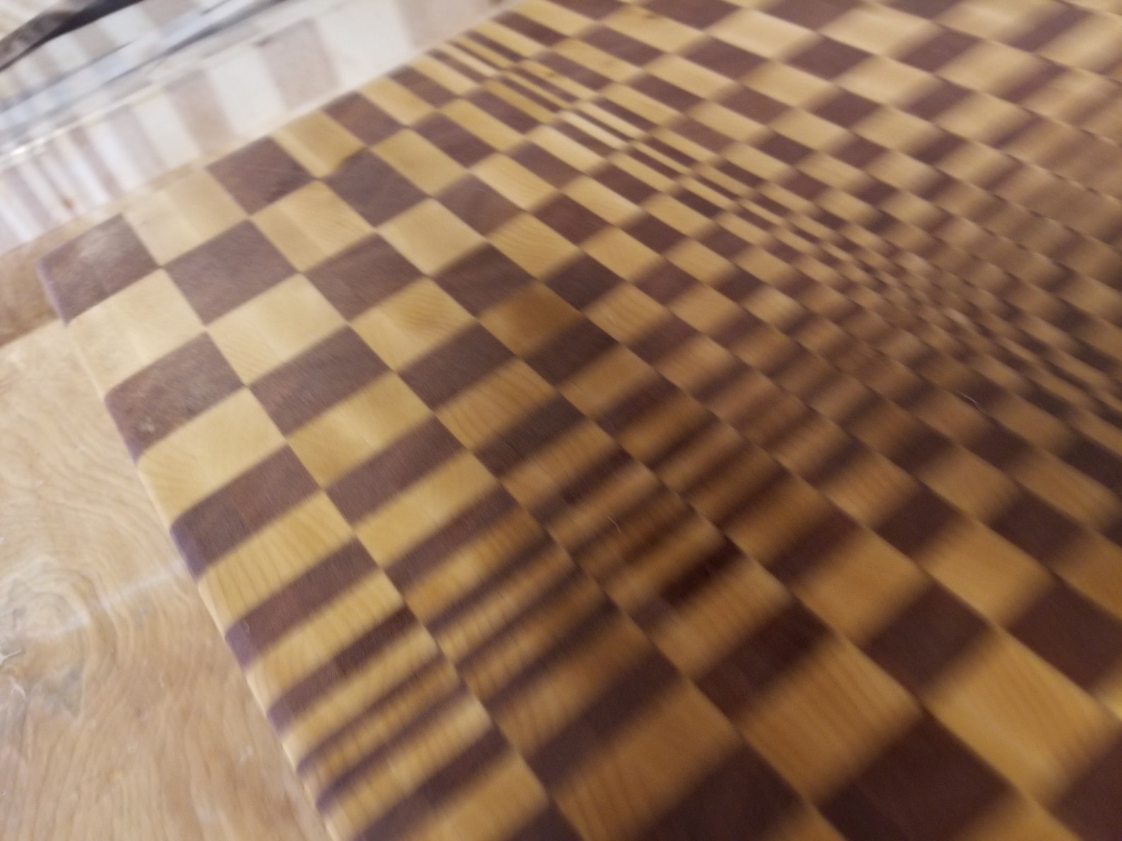 Optical Illusion Butcher Block/cutting Board Made From Mahogany and ...