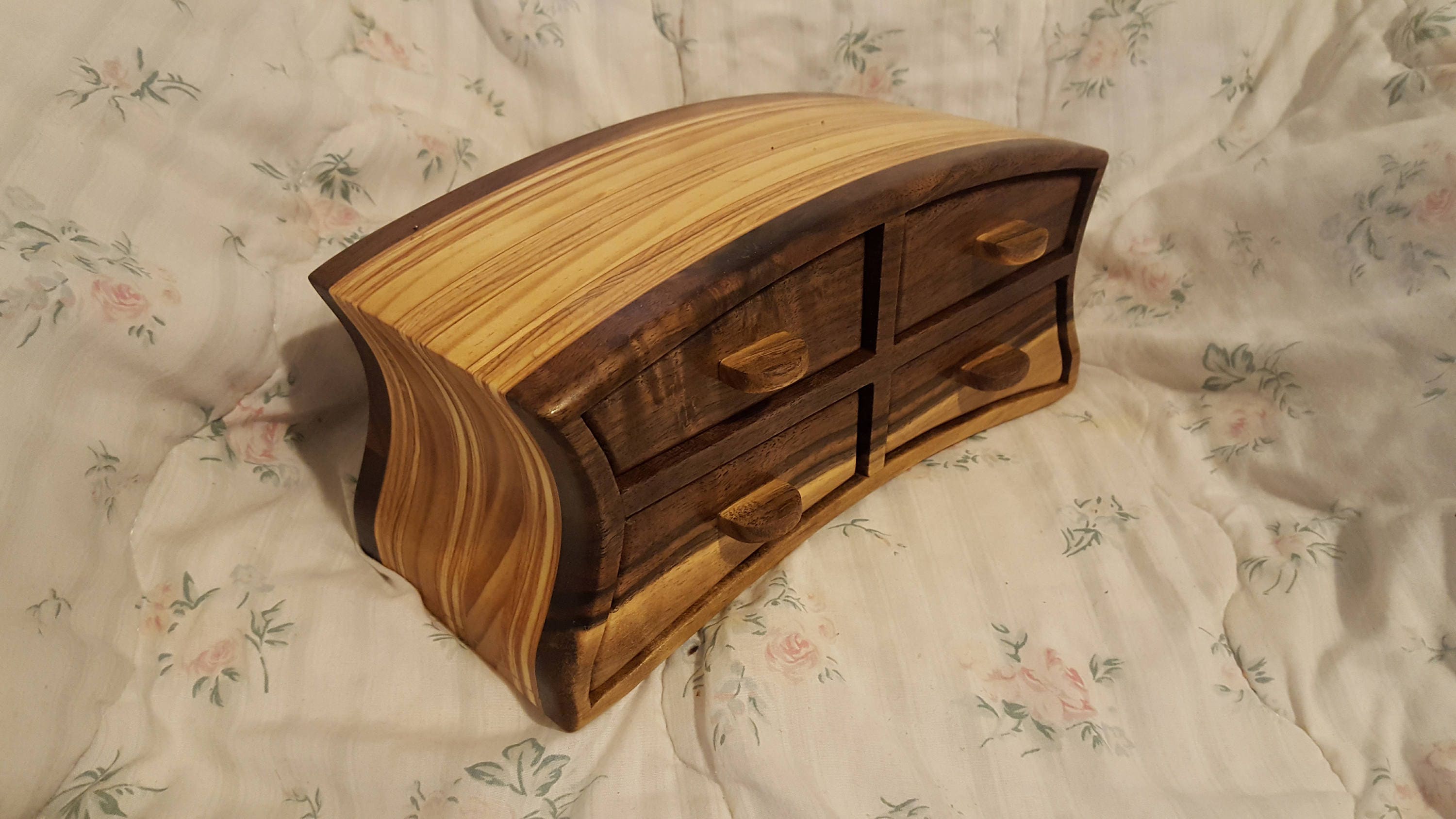 Bandsaw box made from claro walnut, pine,and plywood