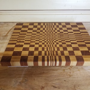Optical Illusion Butcher Block/cutting Board Made From Mahogany and ...