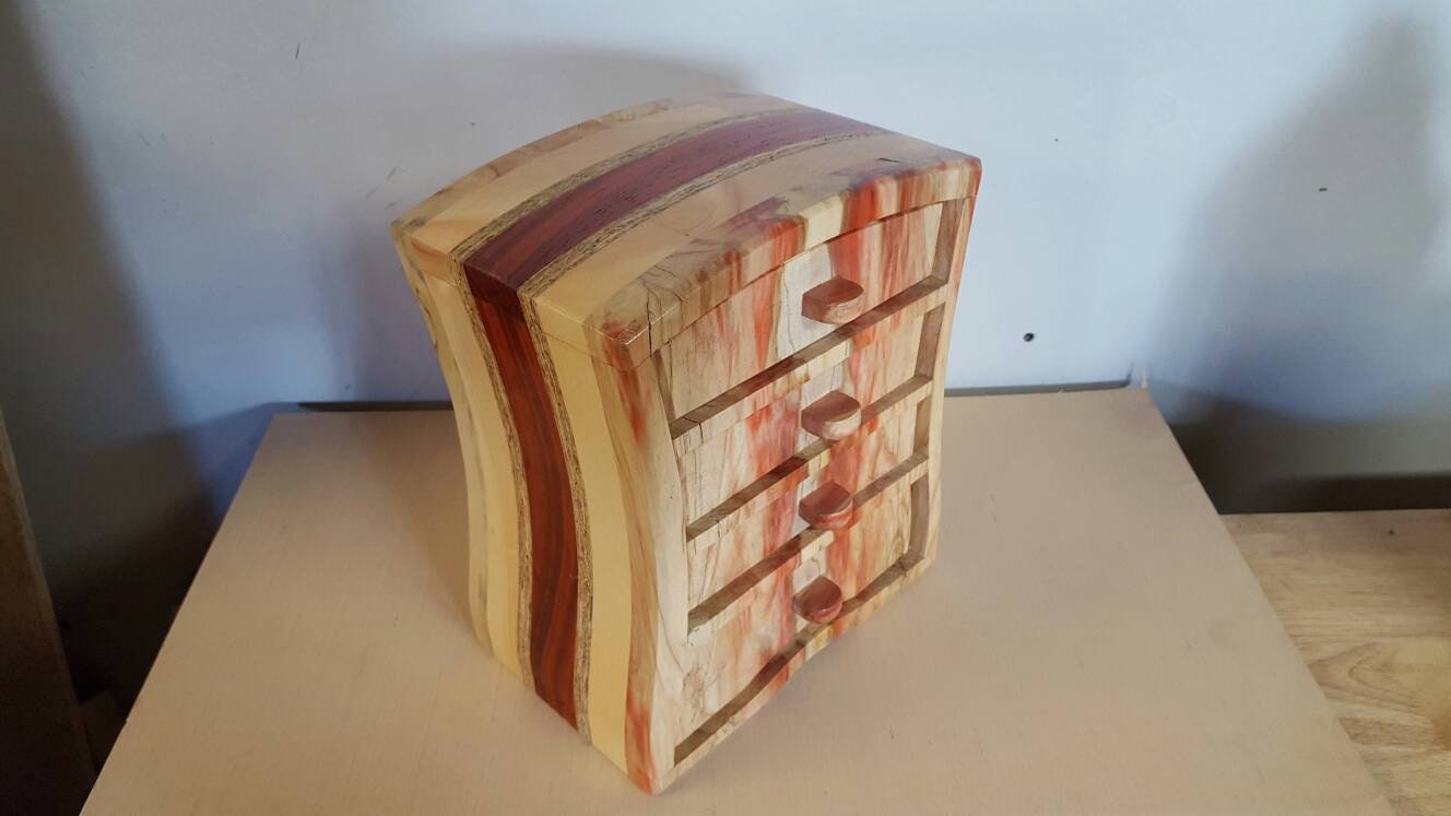 Handmade jewelry box.gifts for mom.gifts for dad.bandsaw box made from ...
