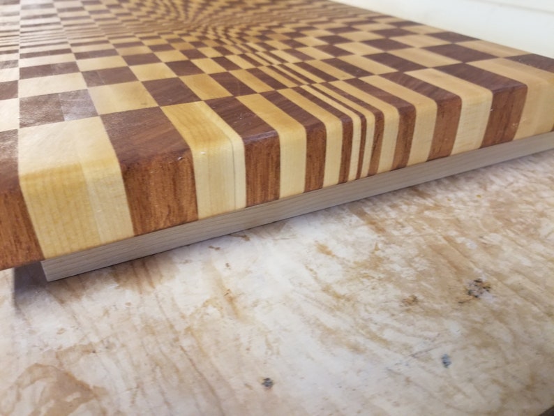 Optical Illusion Butcher Block/cutting Board Made From Mahogany and ...